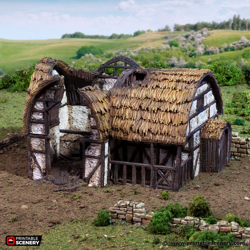 Ruined Country Stables – Print And Paint Scenery