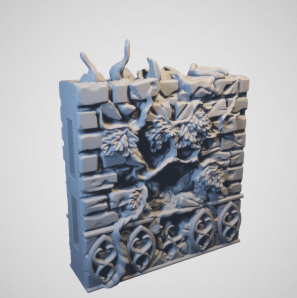 Elven Scatter Groves – 50mm Ruin Wall – Print And Paint Scenery