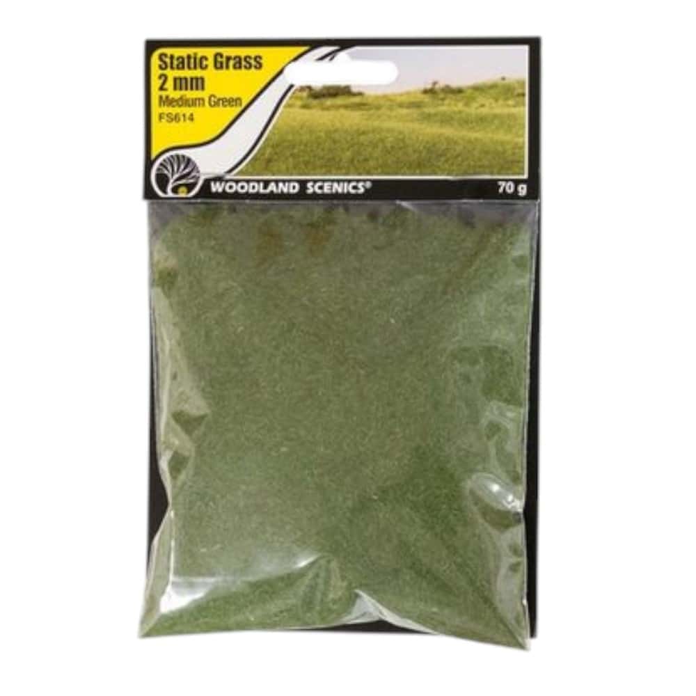 Woodland Scenics 2mm Static Grass Medium Green – Print And Paint Scenery