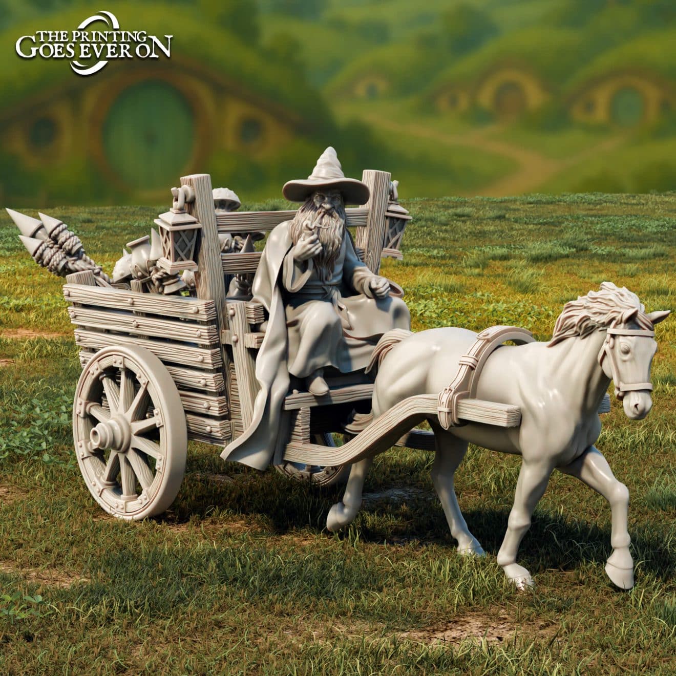 Human Wizard – Gollnir (cart with fireworks) – Print And Paint Scenery