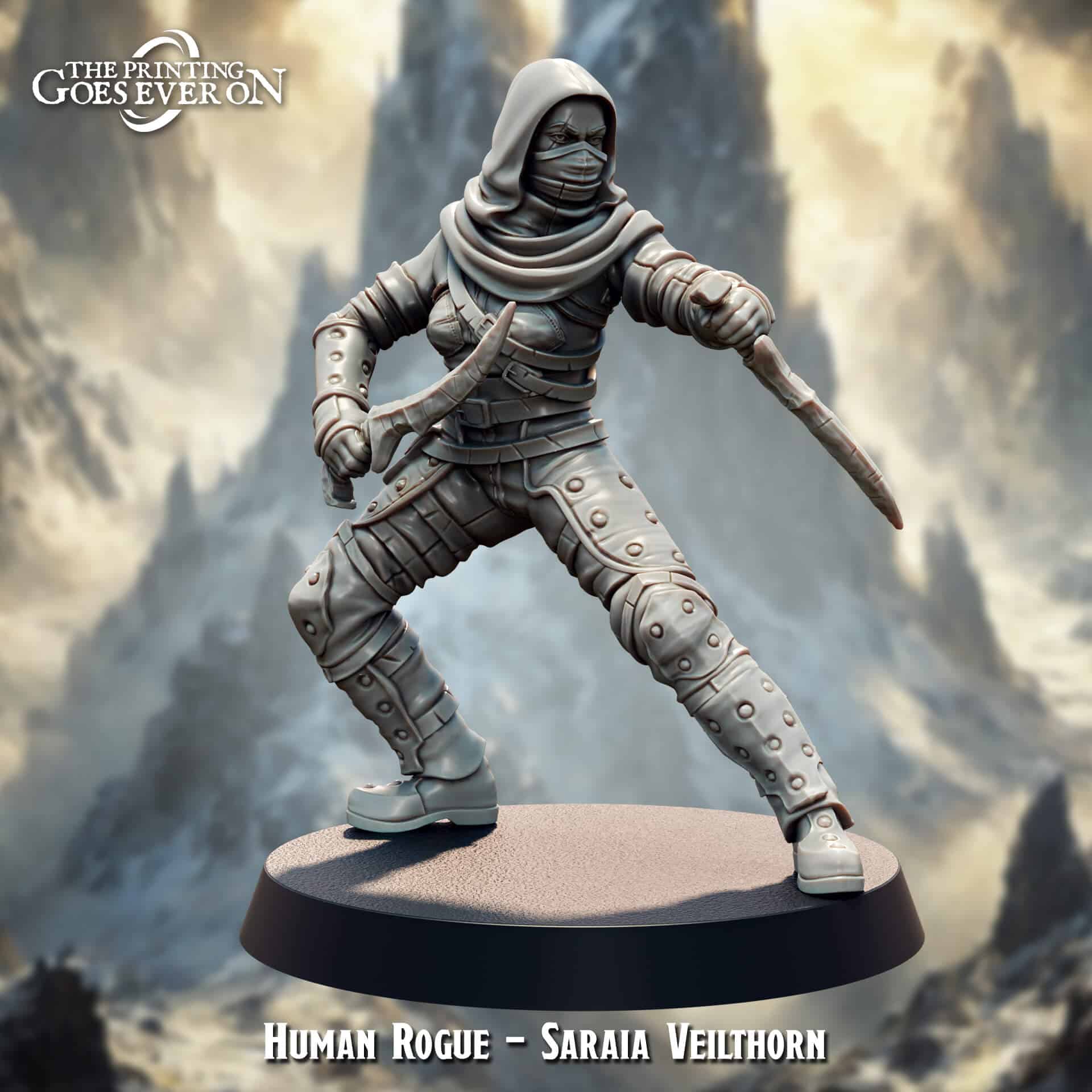 Human Rogue (Female) – Saraia Veilthorn – Print And Paint Scenery