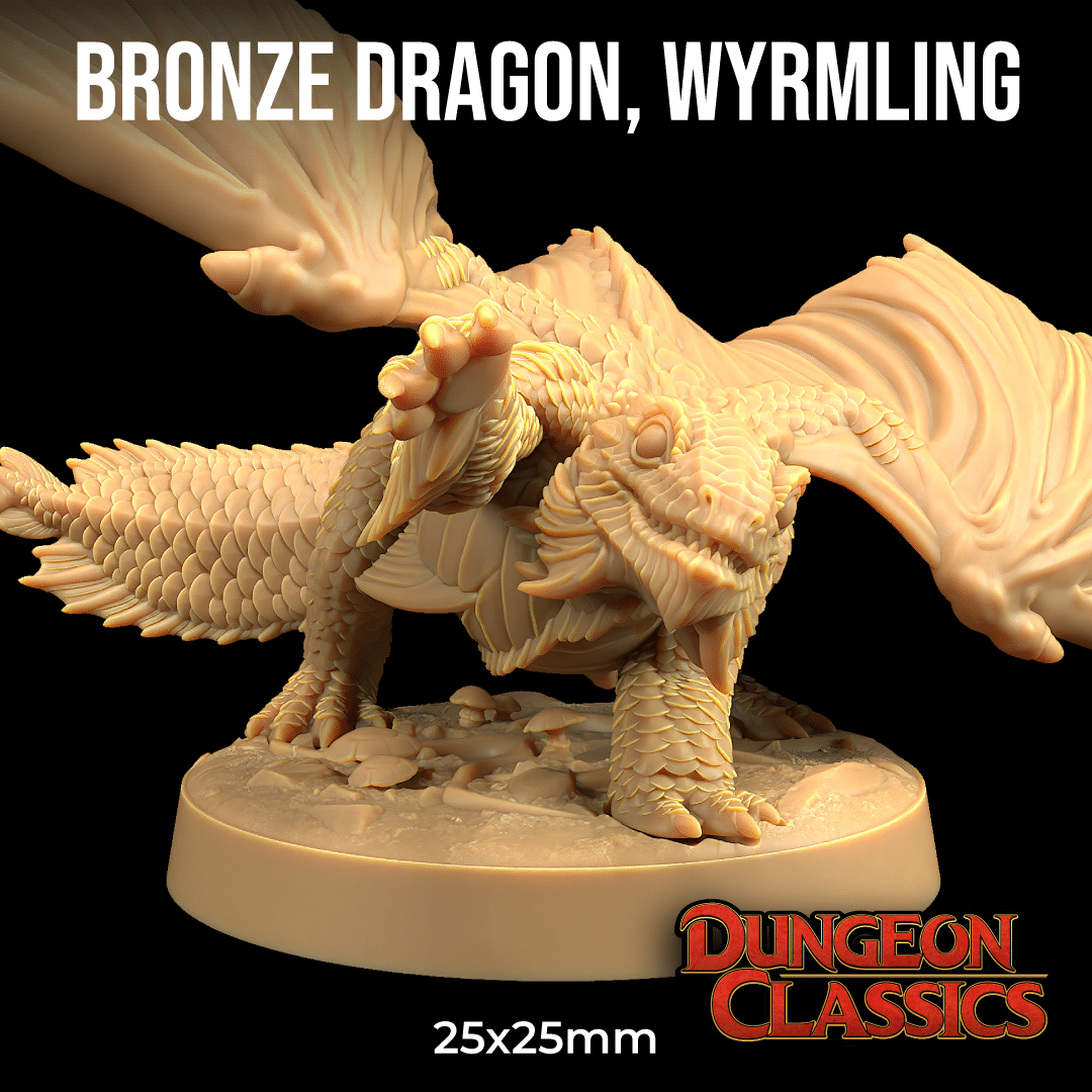 Bronze Dragon Wyrmling – Print And Paint Scenery