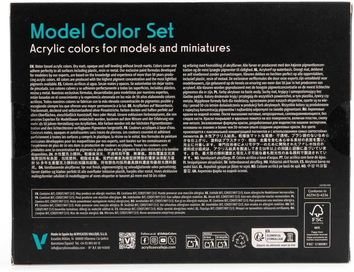 Vallejo Model Colour Set – Wargame Special (16 Colours) – Print And ...